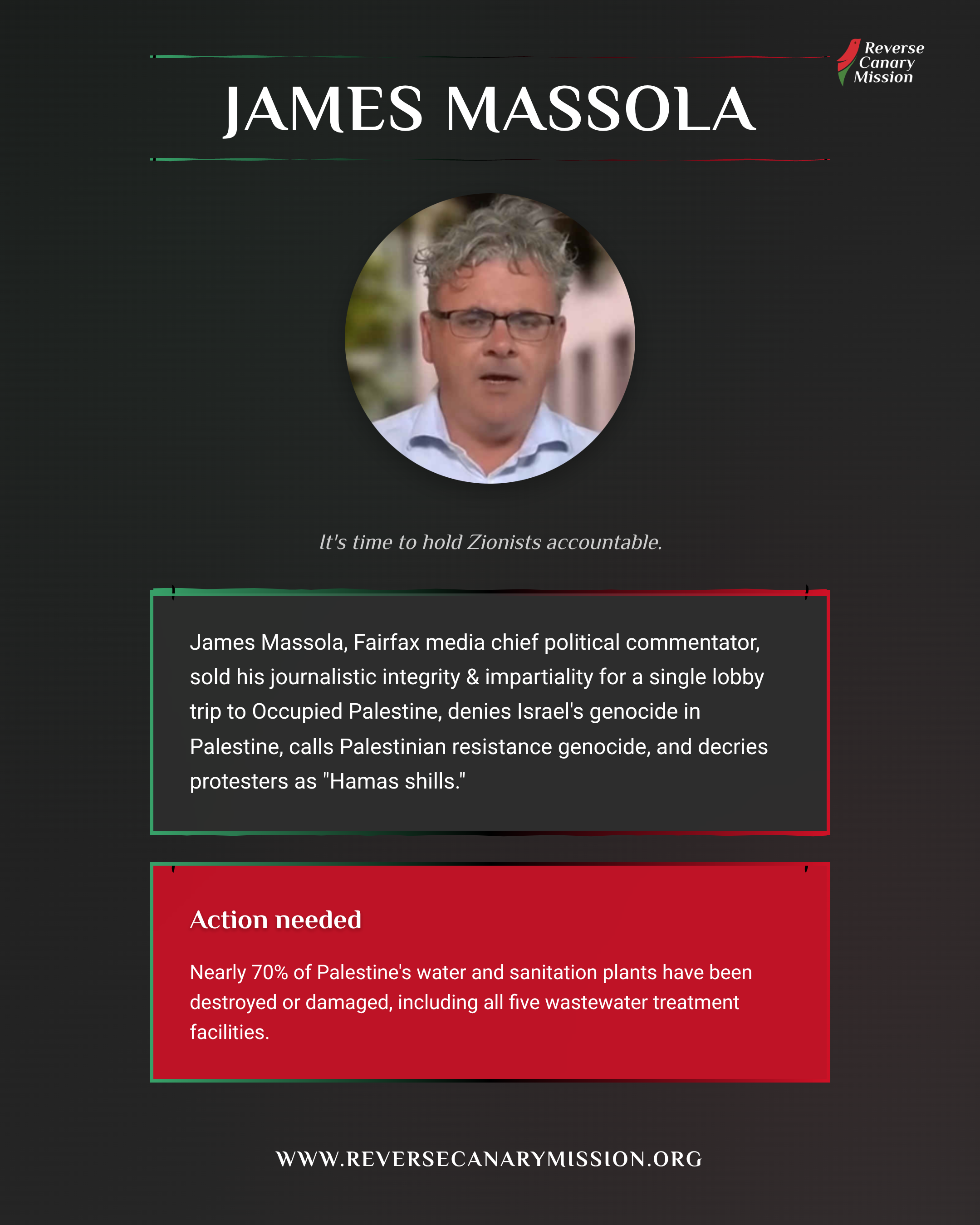 James Massola - Complicit in Apartheid | Reverse Canary Mission